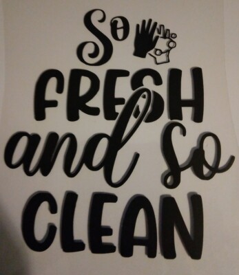 Story Of Home Decals So Fresh And So Clean Clean Cursive Bathroom Wall ...