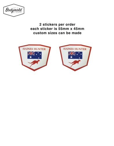 Haines Hunter Shield decals 4 x 55mm high | eBay