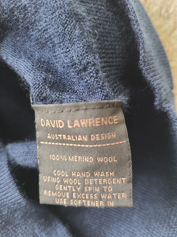 David Lawrence Size S Navy Blue 100 % Merino Wool Short Sleeve Top EUC ...