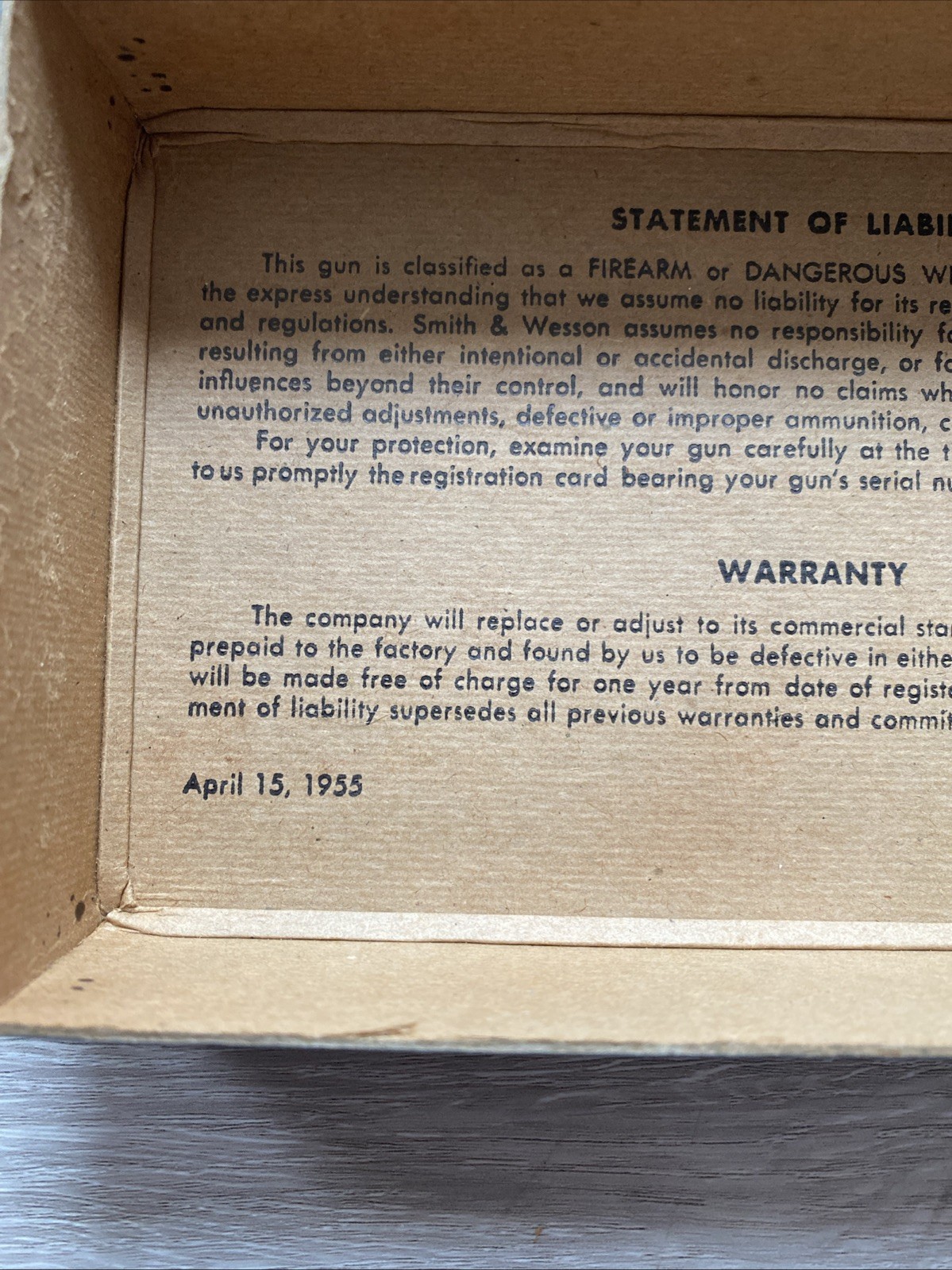 Smith & Wesson No Model Label Or Printing Blue Box 7.5” W/wax Paper | eBay