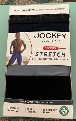 Jockey Microfiber Stretch Long Boxer Briefs 3pk Everyday Activewear 3XL ...