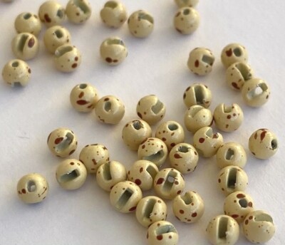 10) "Oatmeal" (Mottled TAN) SLOTTED Fly Tying Beads 2.5mm-4.0mm | eBay