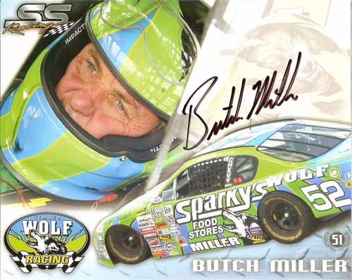 2004 BUTCH MILLER signed NASCAR ASA RACING WOLF HERO PHOTO CARD ...