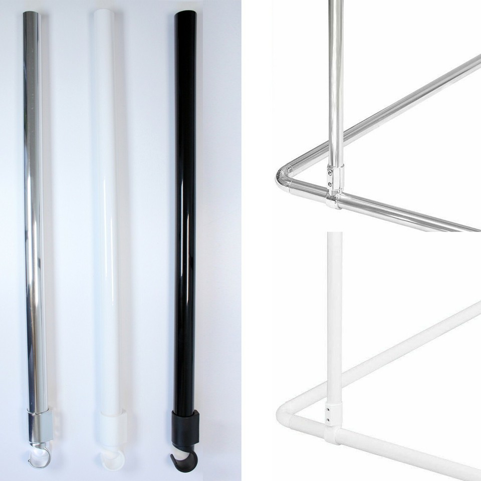 Ceiling Mount Bracket for Shower Curtain Rod/Rail Chrome Black White ...