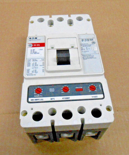 NEW EATON DK3300W CIRCUIT BREAKER 240VAC 300 AMP 3 POLE WITH KT3300T ...