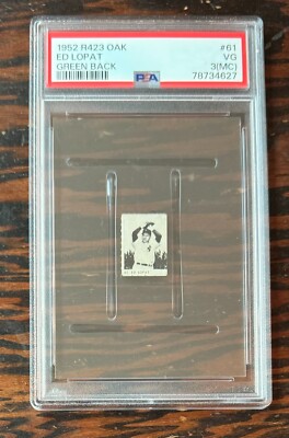 Ed Eddie Lopat 1952 R423 #61 - PSA 3 (MC) - POP 1, NONE higher, RARE ...