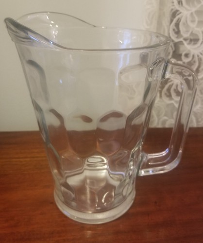 Vintage Libbey Crisa Glass Pitcher Elongated Hexagon Pattern Iced ...