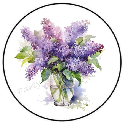 LILAC FLOWERS ENVELOPE SEALS LABELS STICKERS PARTY FAVORS | eBay