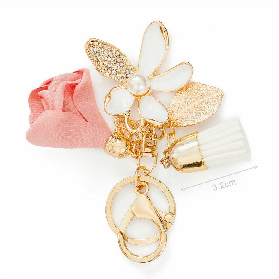 Flower Crystal Rhinestone Keyring Keychain Pendant Bag Purse Car Key ...