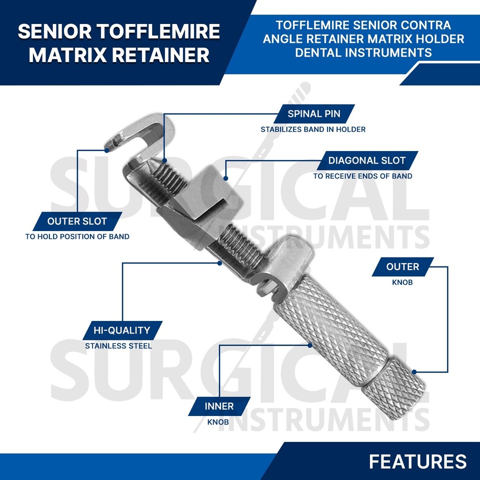 12 Pcs TOFFLEMIRE Type Senior Contra Angle Matrix Retainer Dental ...