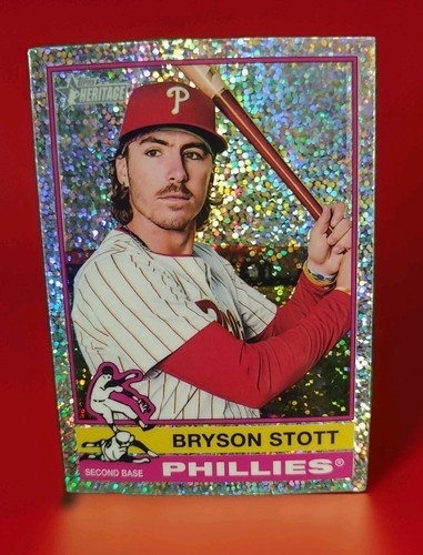 BRYSON STOTT 2025 Topps Heritage #135 Sparkle Refractor Philadelphia ...