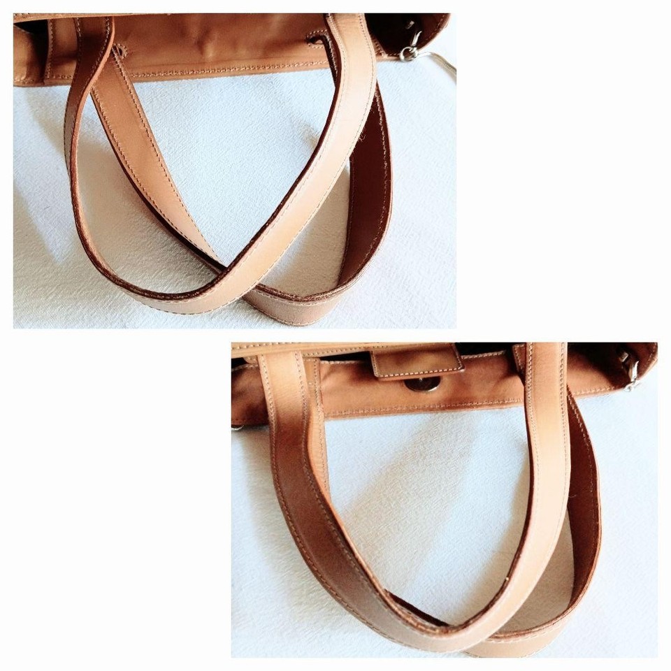 Salvatore Ferragamo Gancini Leather 2way Handbag Camel Beige Brown ...