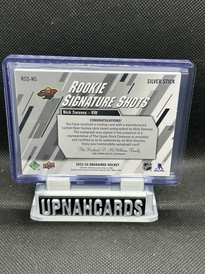 2023-24 UD ENGRAINED #RSS-NS NICK SWANEY ROOKIE SIGNATURE SHOTS AUTO ...