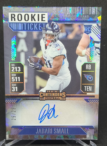 2024 Panini Contenders Jabari Small Rookie Auto #201 Cracked Ice Titans ...