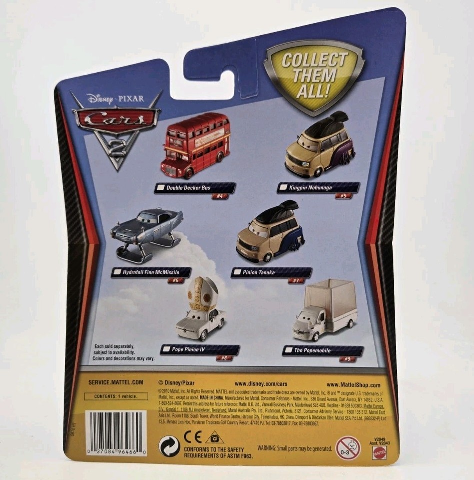 Pixar Disney Cars 2 Deluxe Pope Pinion IV And The Popemobile | eBay