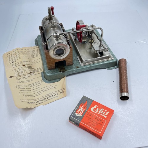 Jensen MFG. Co. Brass Dry Fuel Steam Engine No. 65, Vintage Toy w ...