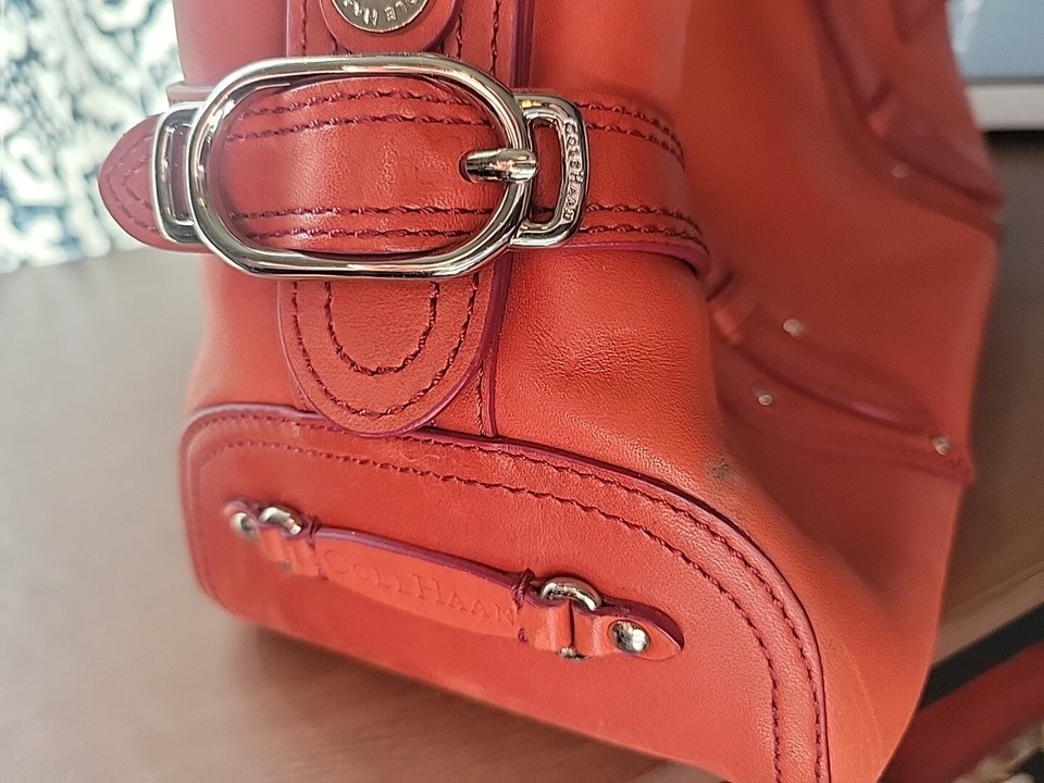 Cole Haan Trinity M04 Burnt Orange Leather Handbag Purse | eBay