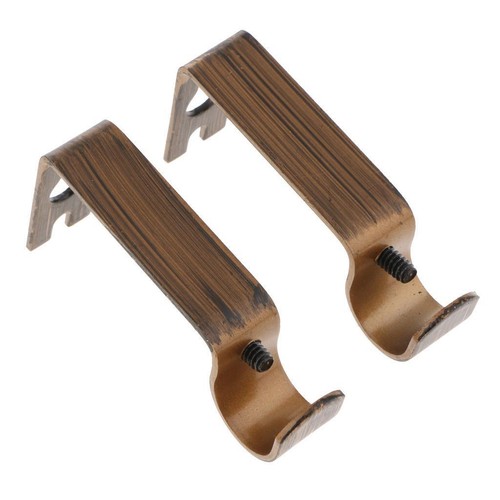2 Pieces Adjustable Curtain Rod Bracket Wall Window Rod Holder Home ...