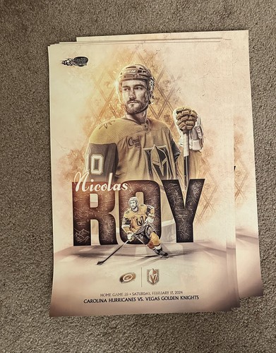Vegas Golden Knights vs Carolina Hurricanes 2/17/24 Poster - Nic Roy | eBay