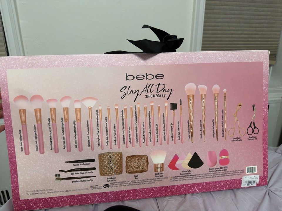 Bebe Slay All Day 36 PC Mega Set Gift, Makeup Brushes, Makeup Set. | eBay