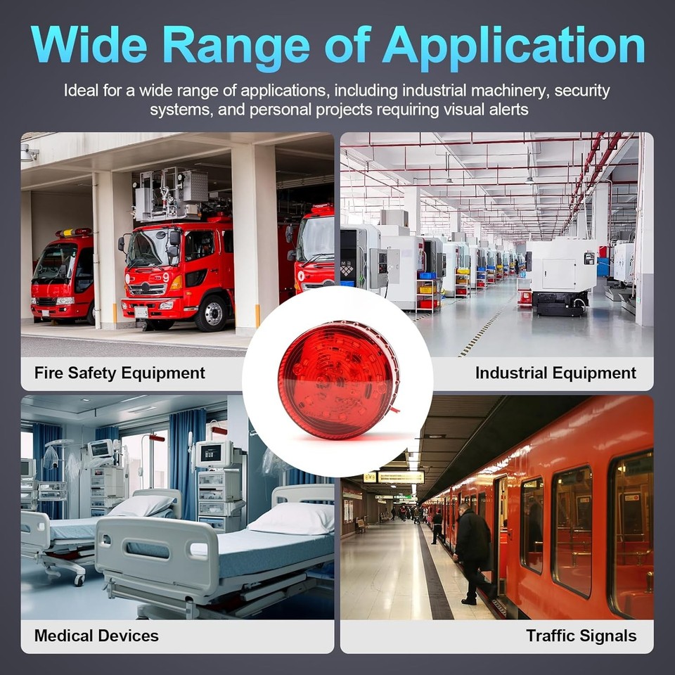 Red Strobe Light & Flashing Beacon for Security Systems - 110V AC Round ...
