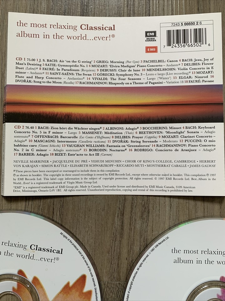 The Most Relaxing Classical Album in the World...Ever! (CD, 1997) EMI ...