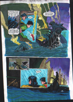 BATMAN SHADOW OF THE BAT #30 COLOR PRODUCTION ART SIGNED ADRIENNE ROY ...