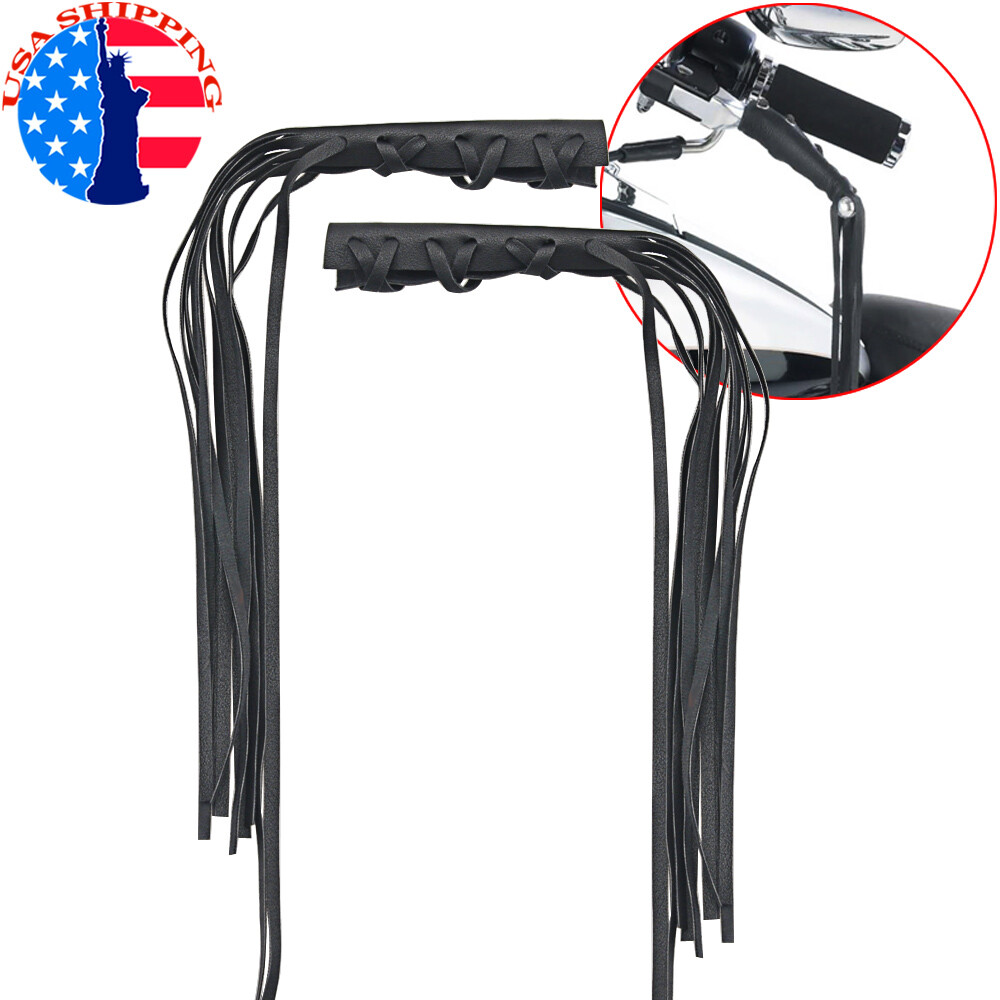 Universal Motor Black Handlebar Brake Lever Fringe Grip Tassel For ...