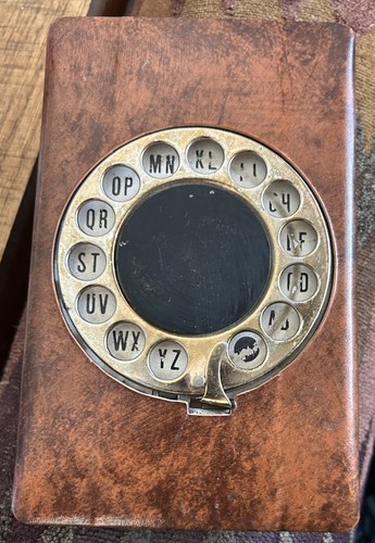 MITOMO METAL ROTARY DIAL TELEPHONE NUMBER / ADDRESS KEEPER VINTAGE MCM ...