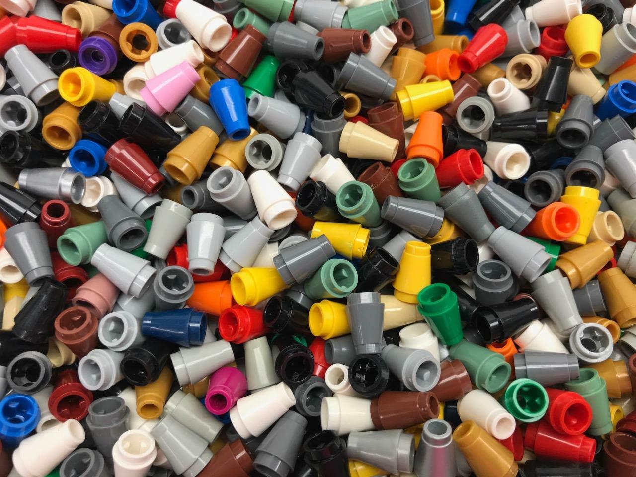 100 Assorted Lego 1x1 Cones Lot: mixed colors: 4589b 4589 | eBay
