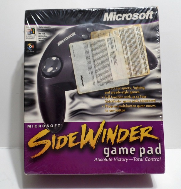 Vintage Microsoft Sidewinder Game Pad for Windows 95 With Software CD ...