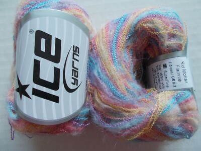 Ice Yarns Kid Mohair Flamme yarn,Gold Pink Lilac Turquoise, lot of 2 ...