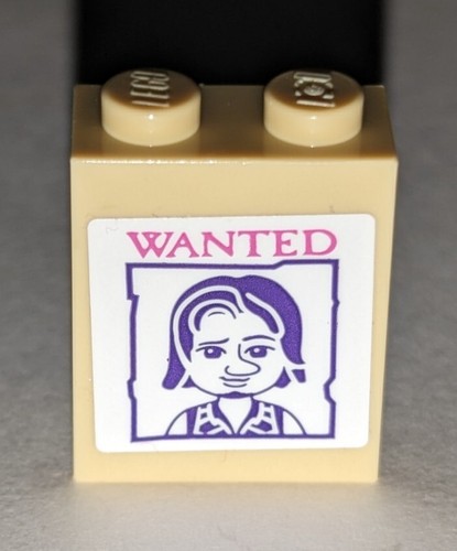 LEGO Tan Brick 1x2x2 W/ Dark Pink Wanted Disney Princess Flynn Rider ...