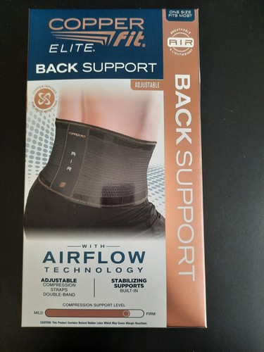 Copper Fit Elite Back Support AirFlow Back Brace Adjustable Double-Band ...