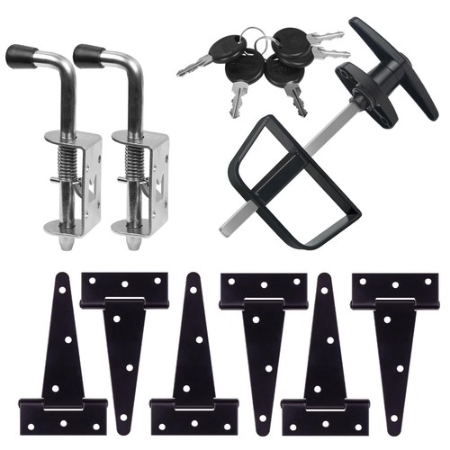 Shed Door Hardware Kit - Complete Gate Set with Hinges, Latch, Lock & Handle ... | eBay