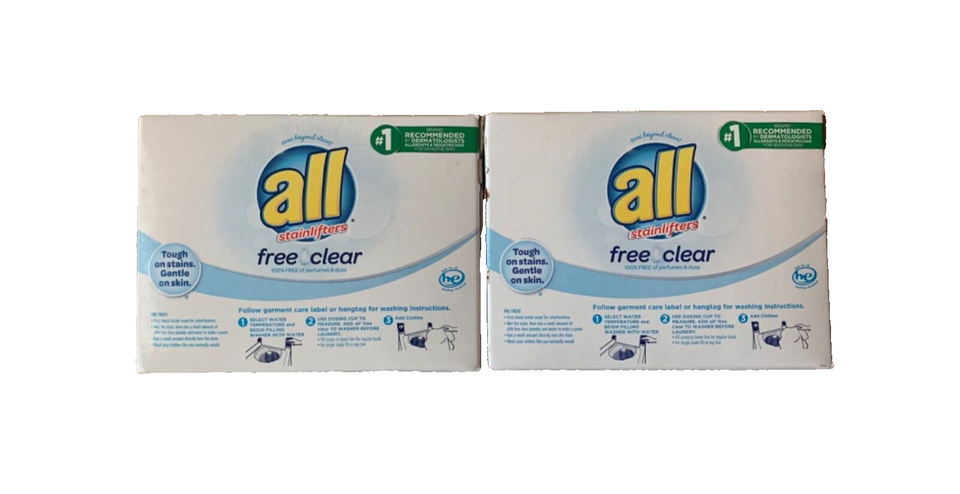 2X All Free & Clear Powder Laundry Detergent Sensitive Skin 52 Ounces ...