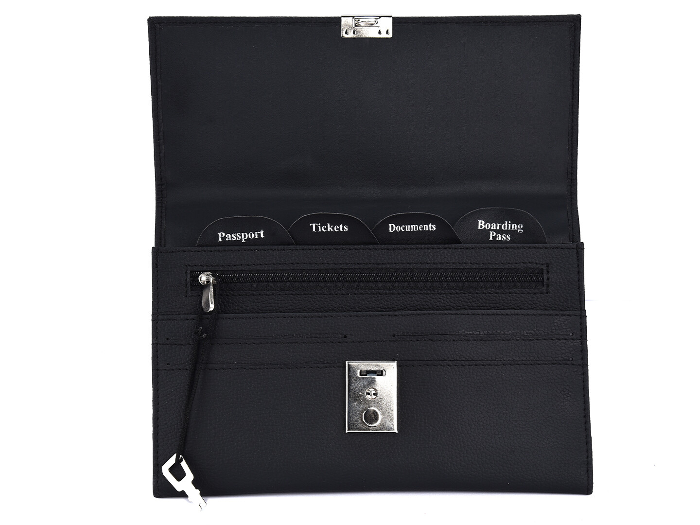 Leather TRAVEL Document WALLET ORGANISER with lock for Passport | eBay