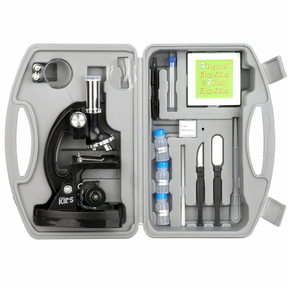 AMSCOPE 48pc Starter 120x-1200x Compound Microscope Science Kit for ...