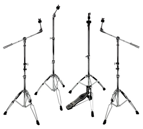 Drum Hardware Pack 4 Cymbal Boom Stands and Hi Hat Cymbal Stand Heavy ...