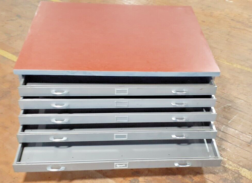 Blueprint flat file Vintage XL "48x36" - 5 drawer architect wood Top ...