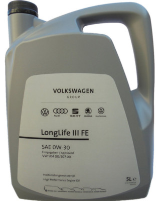 Genuine Volkswagen Oil 504/507 Long Life 3 - 5ltrs. 0w-30 ...