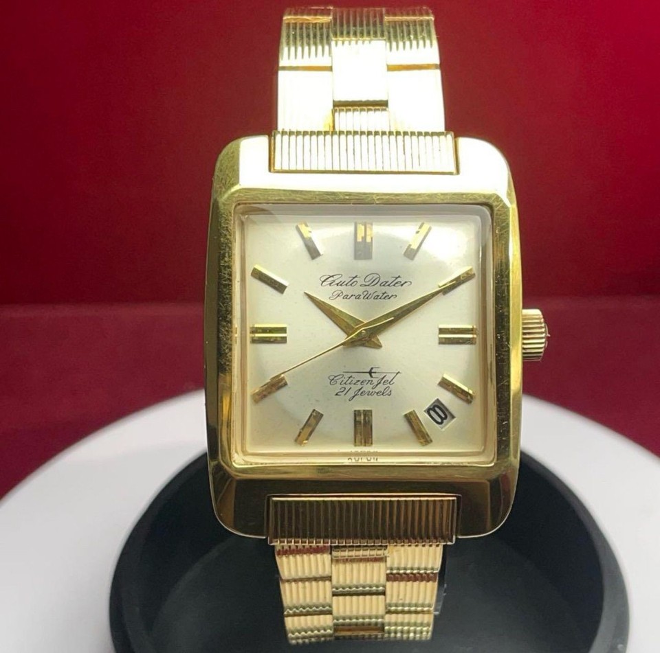 Citizen Jet Auto Dater Vintage 21jewels Gold Square Automatic Mens ...