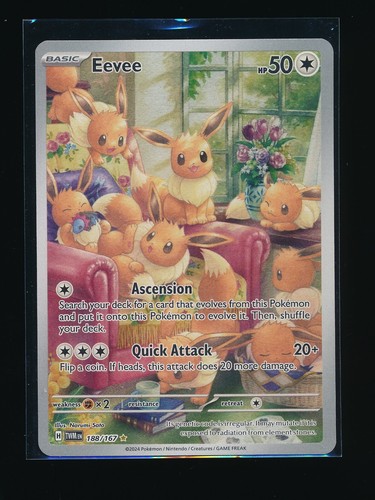 EEVEE 2024 POKEMON SCARLET & VIOLET TWILIGHT MASQUERADE #188 ILLUSTRATION RARE | eBay