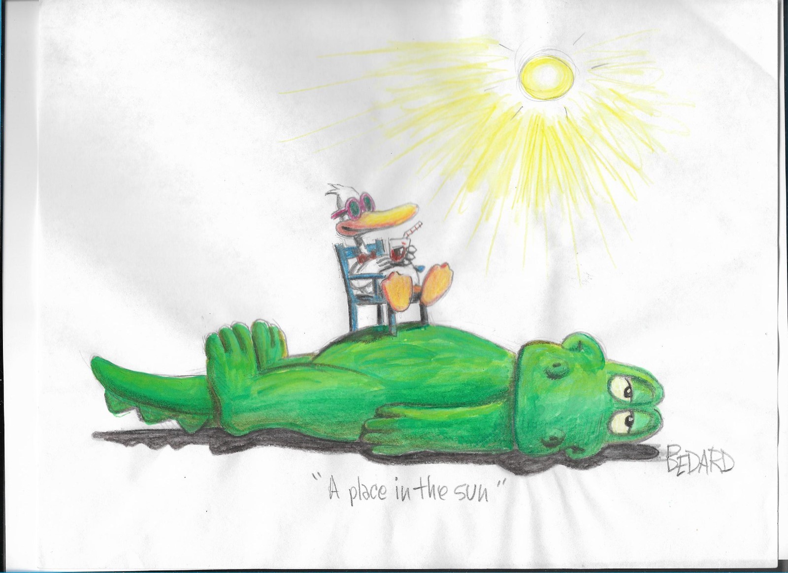 Michael Bedard Art,Original Drawing Signed -A Place In The Sun- 10''7/8 ...