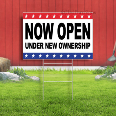 NOW OPEN UNDER NEW OWNERSHIP Vinyl Yard Sign Stars | eBay