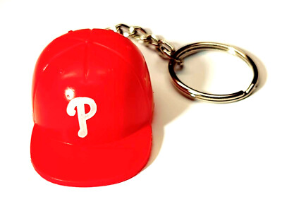 PHILADELPHIA PHILLIES MLB KEYCHAIN PULL CAP 2" LONG PLASTIC LICENSED ...