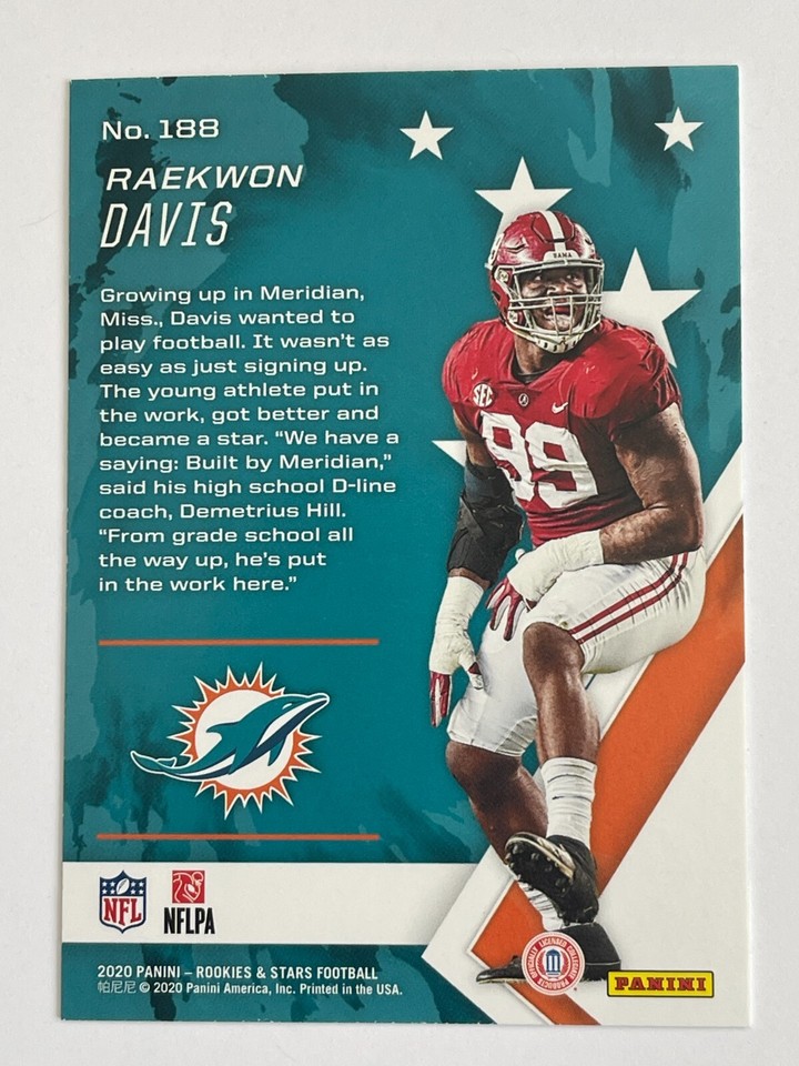 2020 Panini Rookies & Stars Dolphins Raekwon Davis Rookie RC #188 | eBay