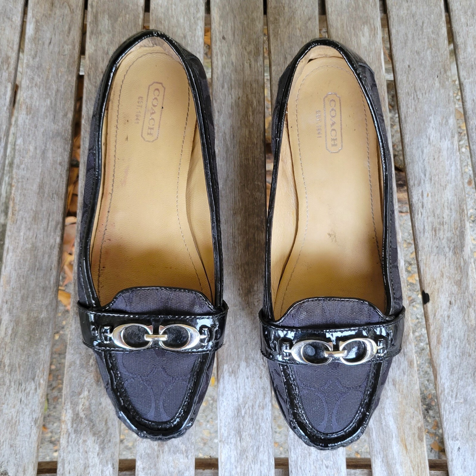COACH Eloise Signature Flats Loafers Shoes 8.5M - Gem