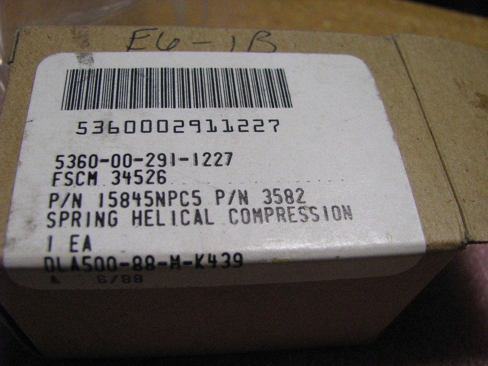 MULTIFLEX SPRING CO. / LESLIE CONTROLS SPRING # 3582 NSN: 5360-00-291 ...