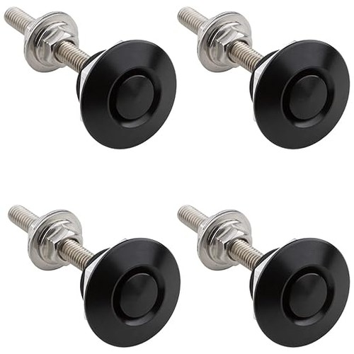 Pack of 4 Aluminum Vehicle Hood Pins - License Plate Lock Clip, Quick ...